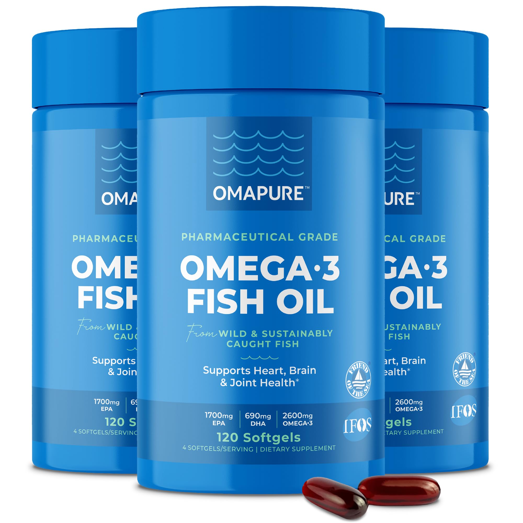 Amazon.com: OMAPURE Fish Oil Supplements with Omega 3 Fatty Acids (3 ...