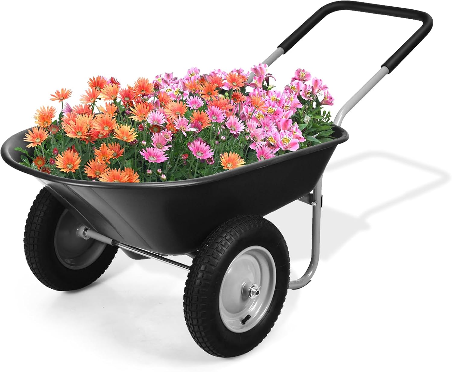 Amazon.com : ERGOMASTER Dual-Wheel Wheelbarrow, Home Utility Garden ...