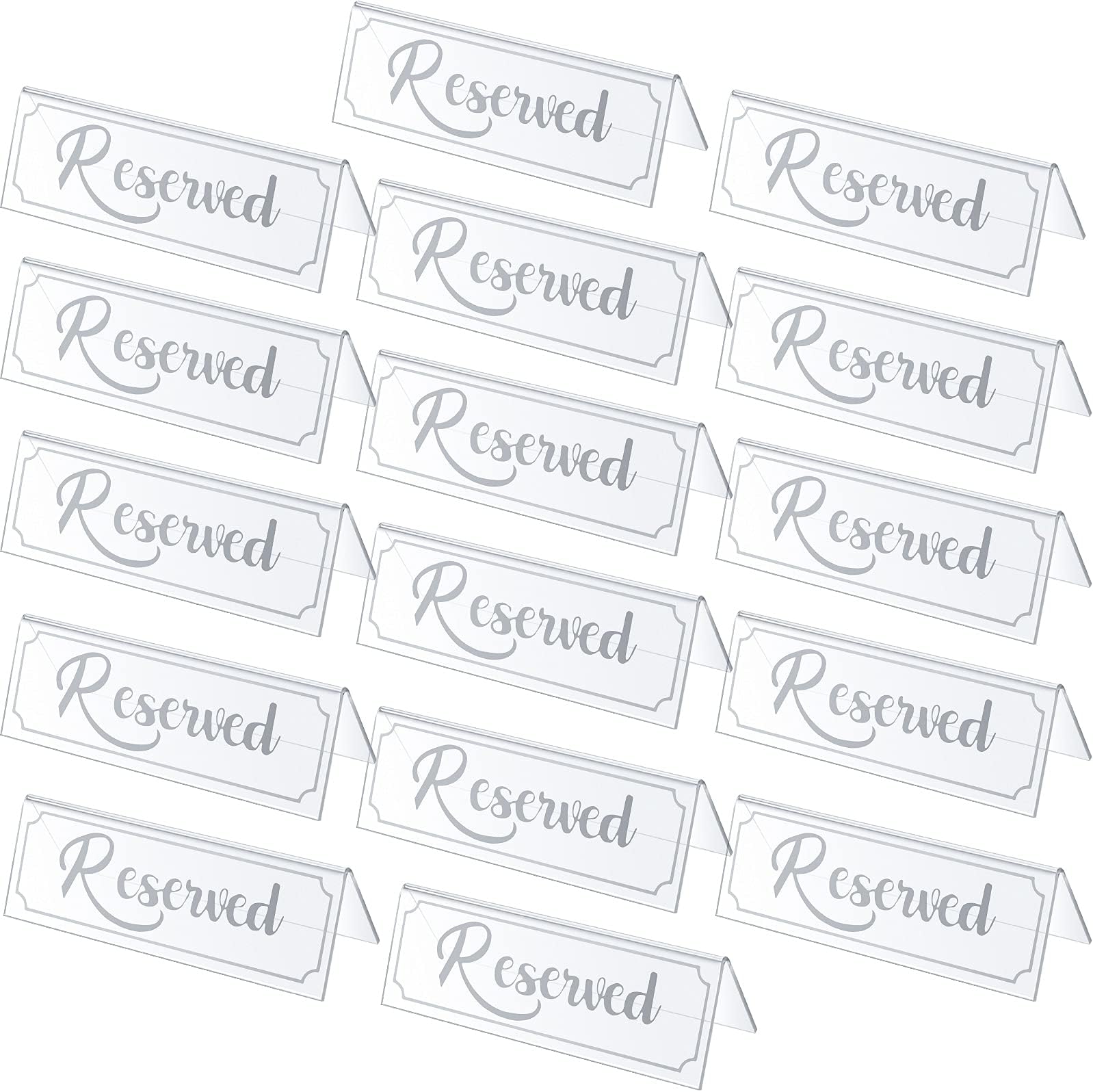 Amazon.com: 16 Pieces Reserved Sign Acrylic Clear Reserved Table Tent ...