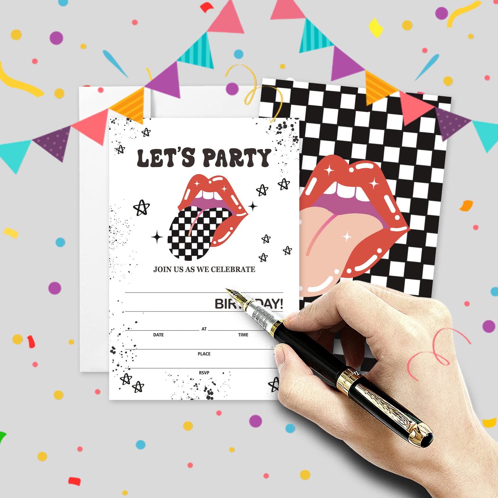 Invitaciones De Fiesta A Cuadros