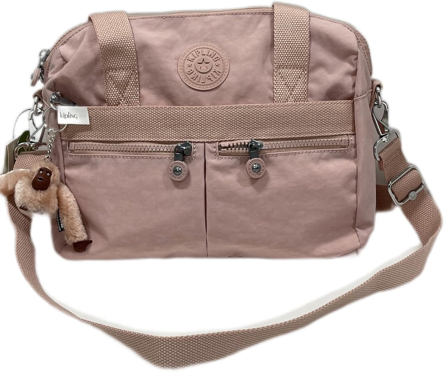 Amazon | Kipling レディース Klara ハンドバッグ 整理小物 取り外し可能なショルダーストラップ デュアルキャリーハンドル クリンクルナイロンバッグ イルミネーションピンク ...