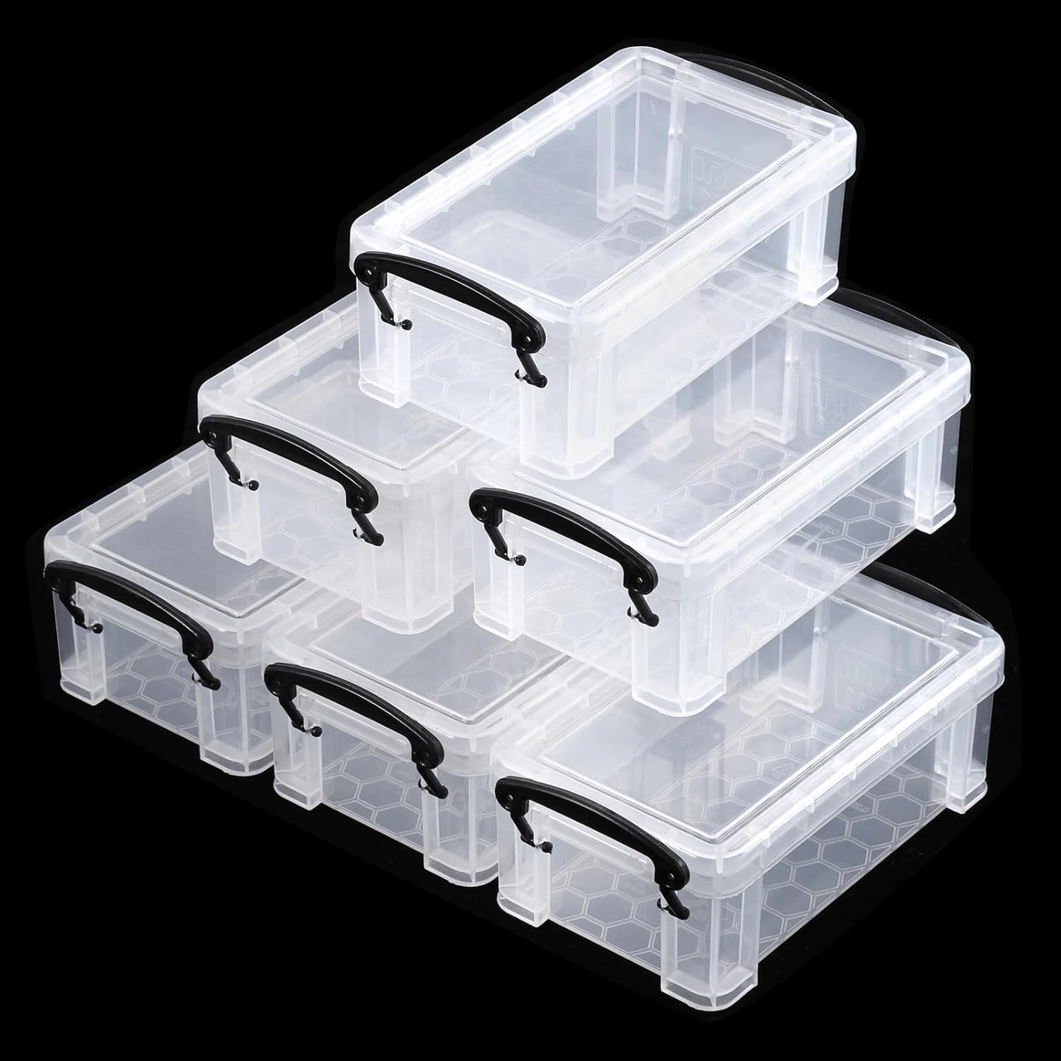 Amazon.com: 6 Pcs Mini Plastic Boxes, 5'' x 3'' x 1.8'' Small Clear Storage Containers with ...