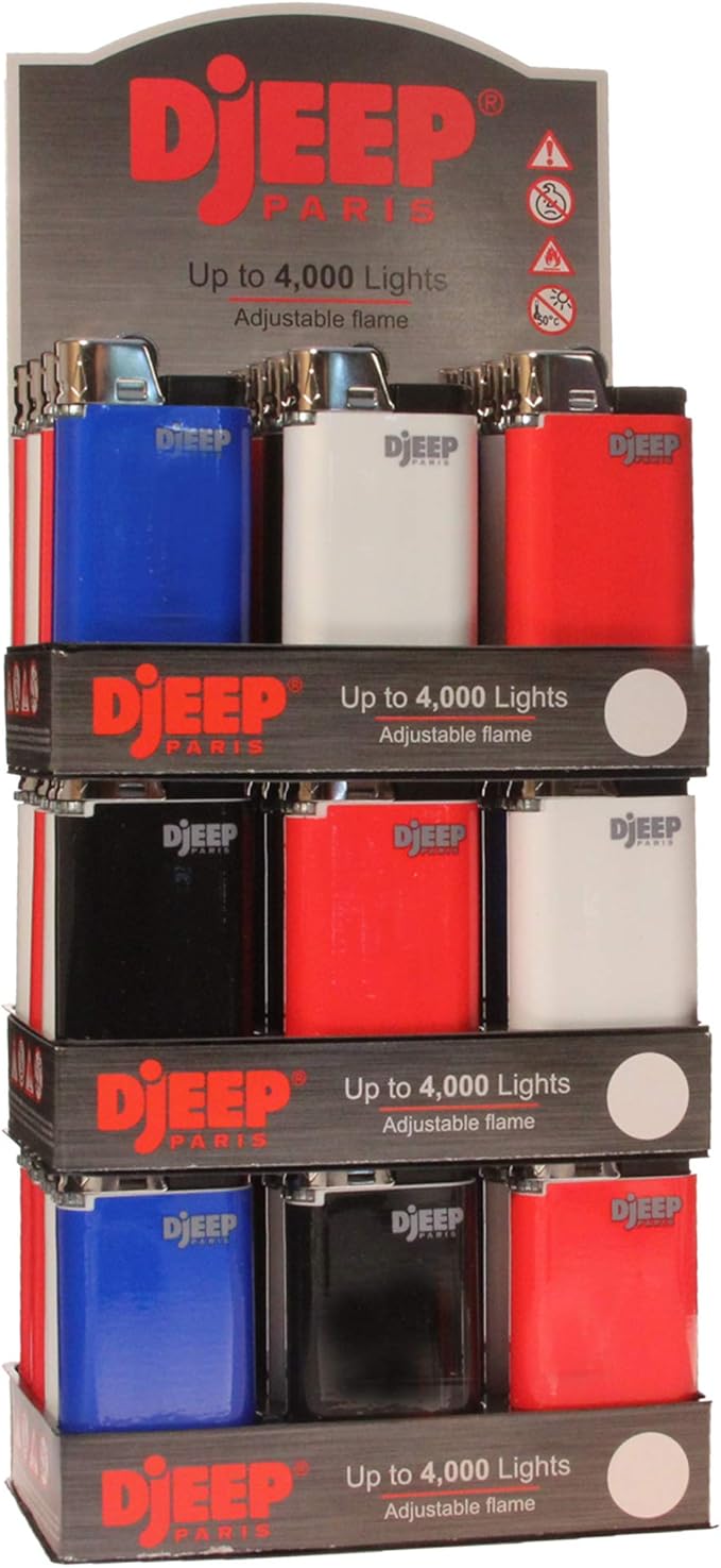 Amazon.com: Djeep Classic Full Size Lighters Assorted Color 36/display ...