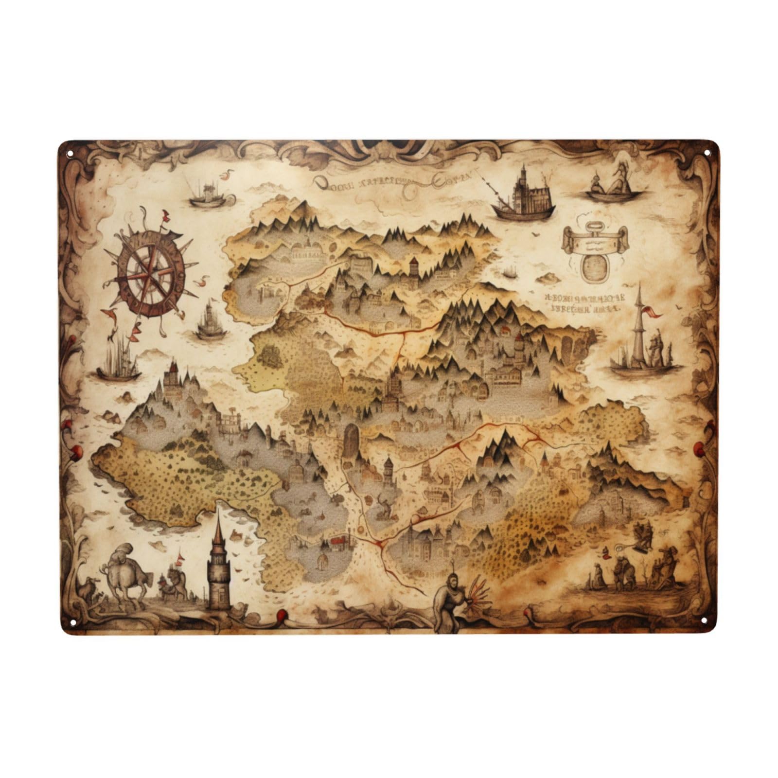 Amazon.com: Explorers' Vintage Fantasy Map Classic Old World Wall Art ...