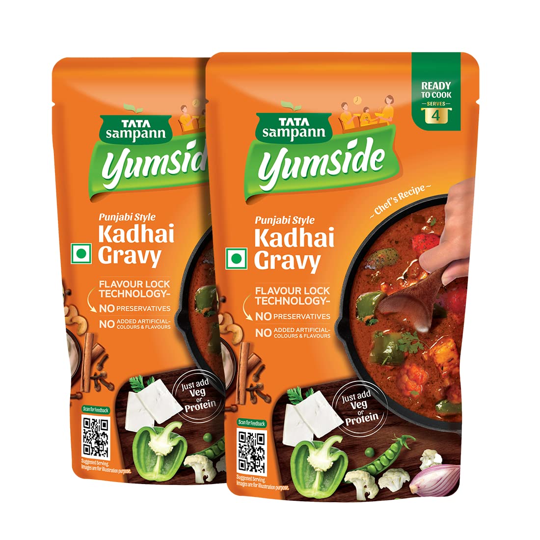 Tata Sampann Yumside Ready to Cook Kadhai Gravy- Punjabi Style, 180g ...