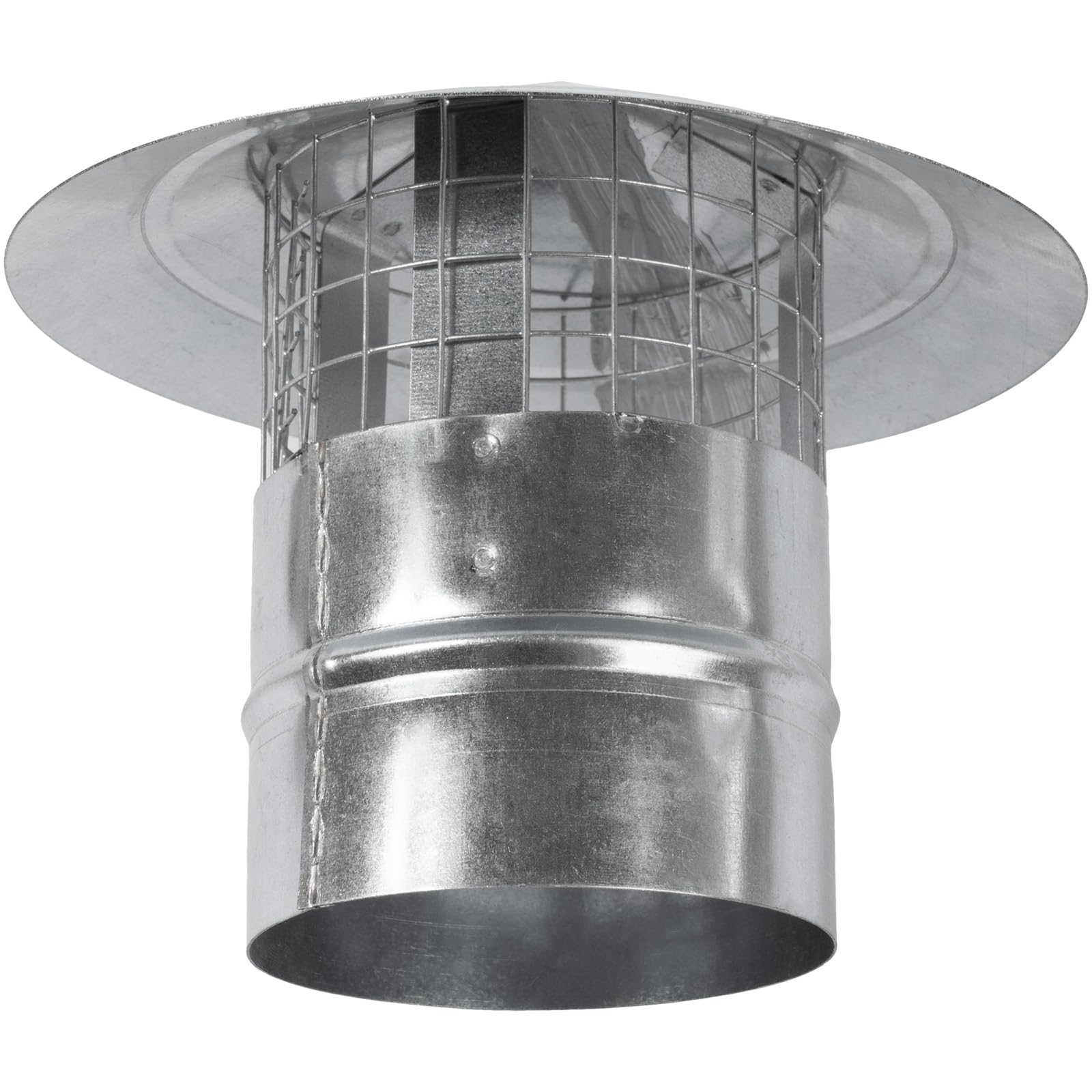 Weatherproof Chimney Cover 4 Inch Galvanized Steel Roof Cap With Mesh ...