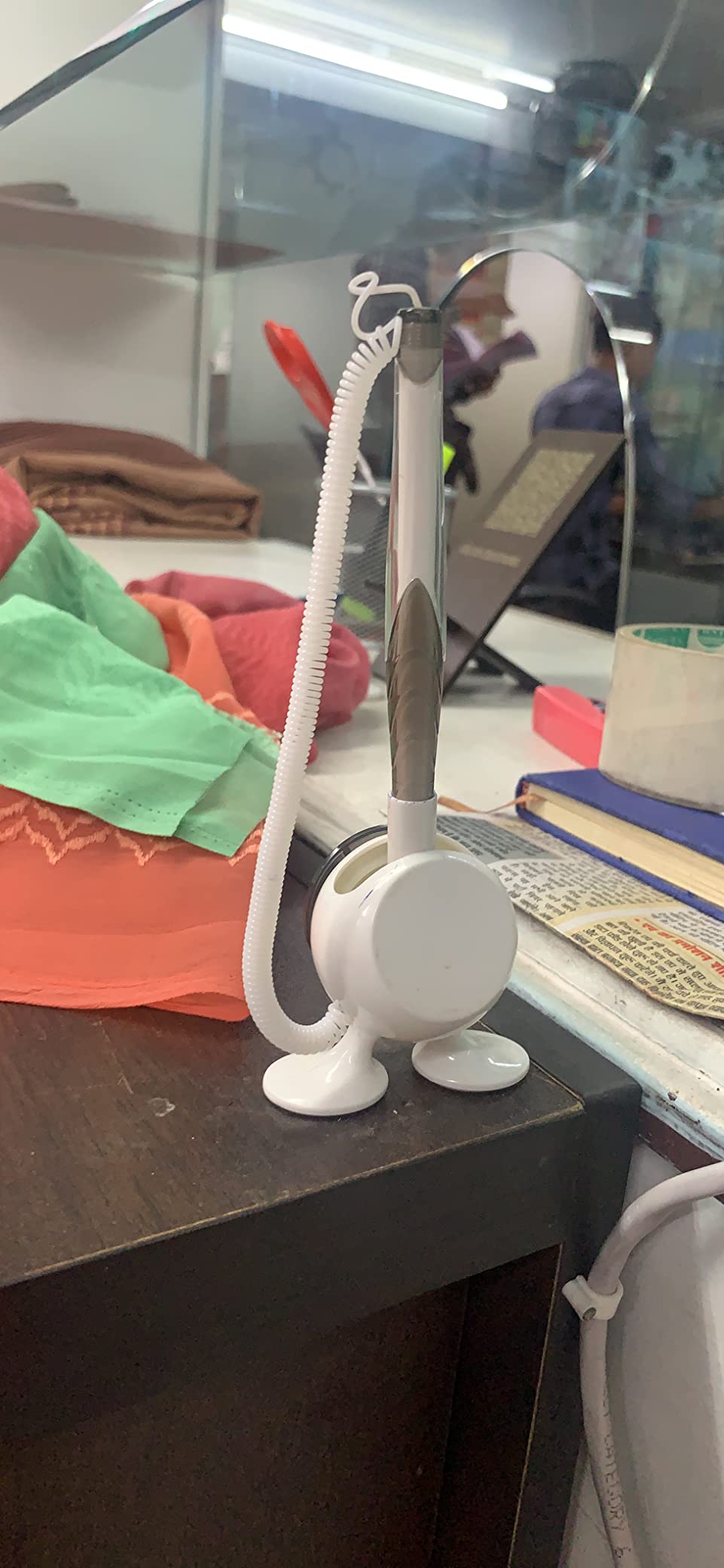 R H LIFESTYLE Plastic Table Ball Pen Stick On Base with Stretch Coil ...