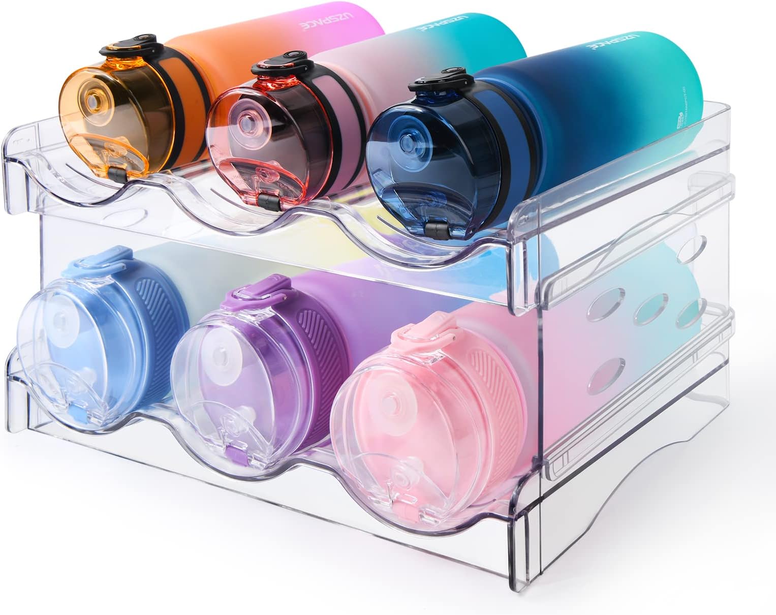 Amazon.com: PENGKE Stackable Water Bottle Organizer,4 Tier 12 ...