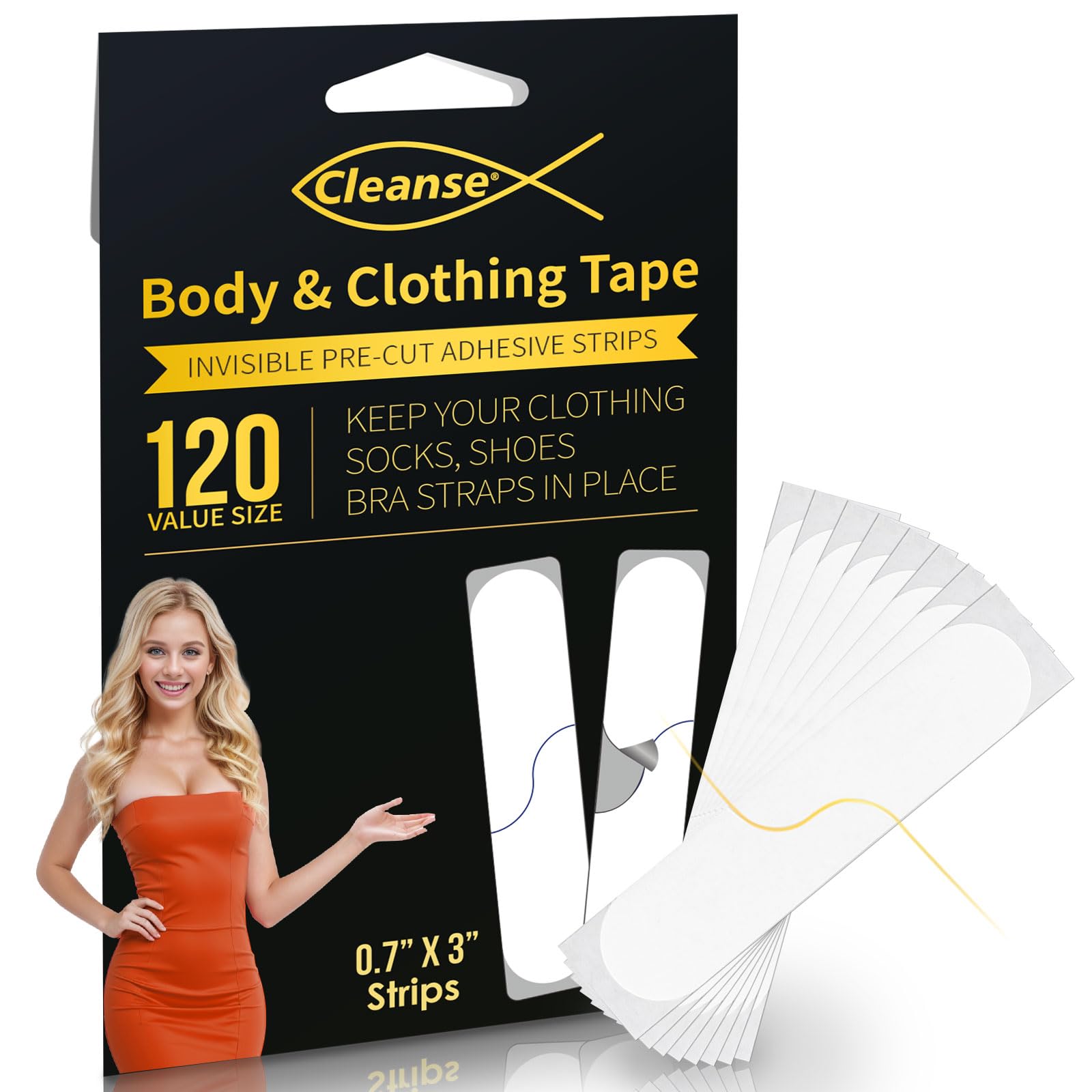 Amazon.com: 120 Strips Double Sided Tape for Clothes and Fashion ...