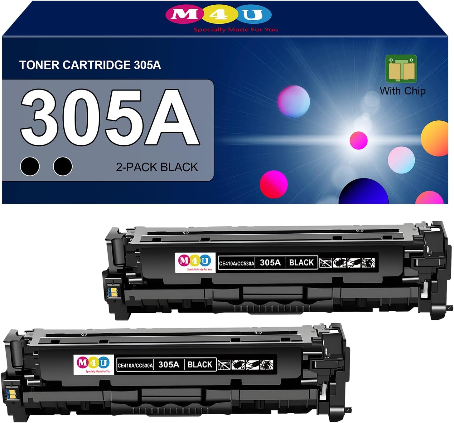 Amazon.com: 305A Toner Cartridge Replacement for 305A CE410A for Laser Jet: 300 Color M351a, 400 ...