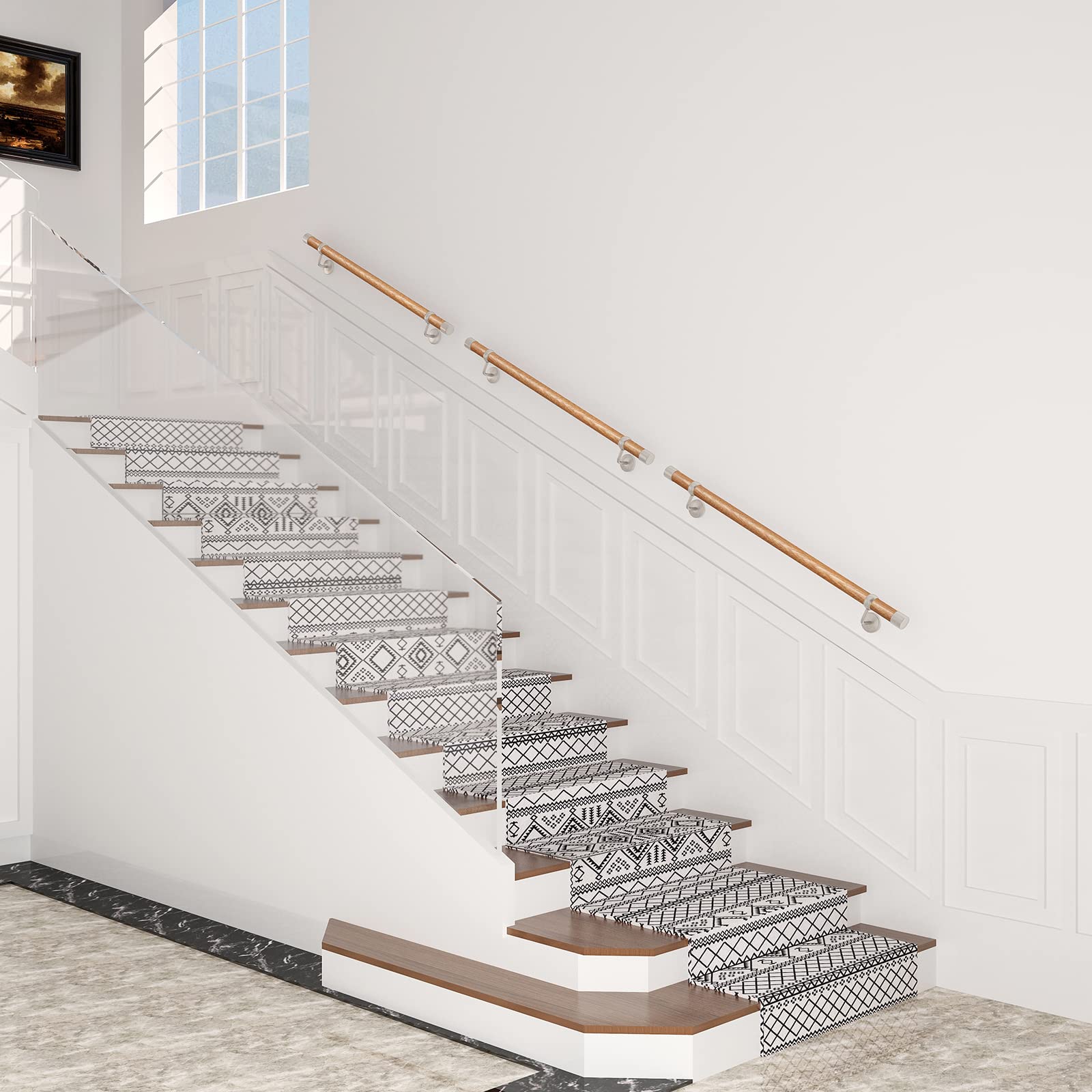 Snapklik.com : ROTHLEY Pipe Handrails For Indoor Stairs: 3.3FT Stair ...