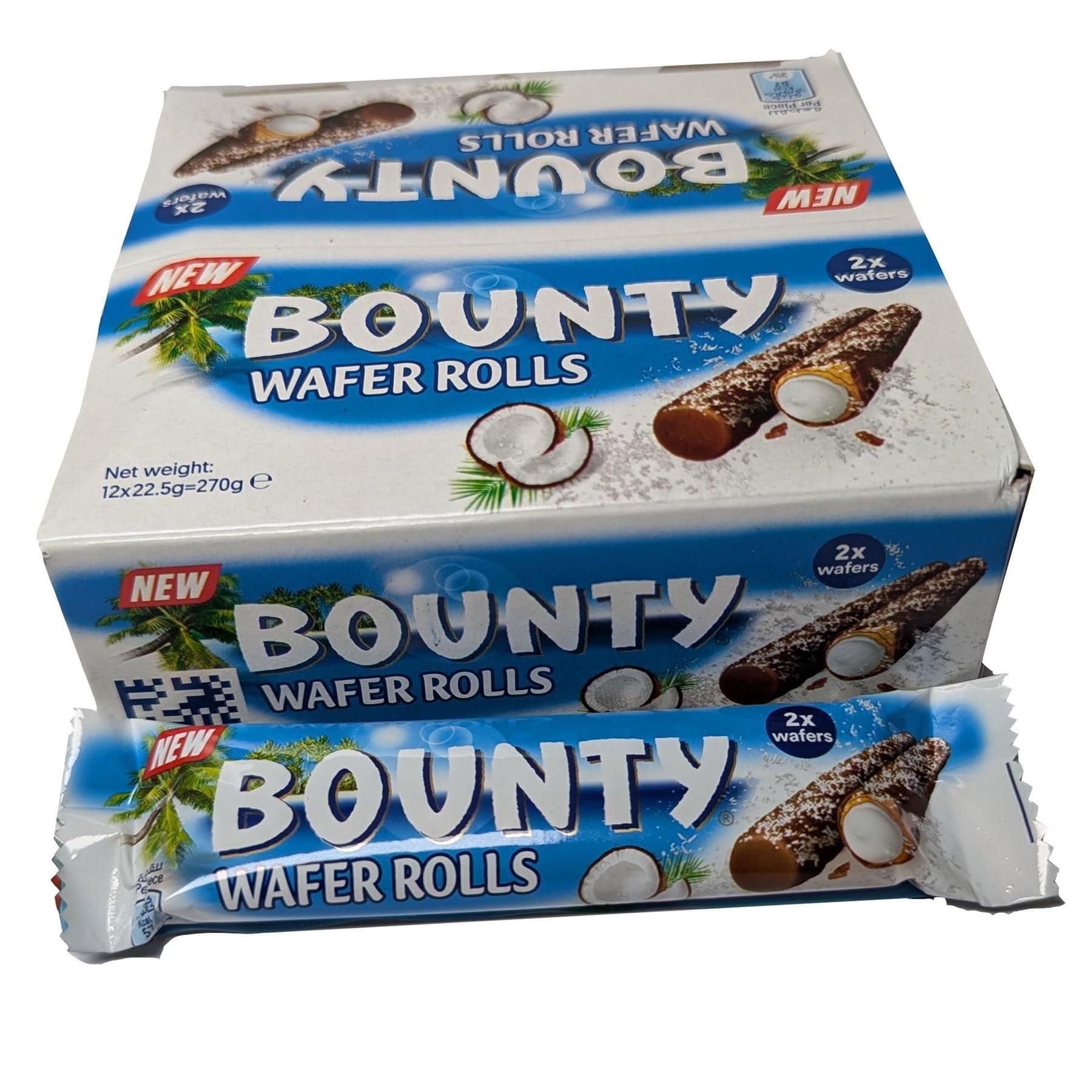 Bounty Crispy Wafer Rolls - Pack of 24 (22.5g Each) | Creamy Coconut ...