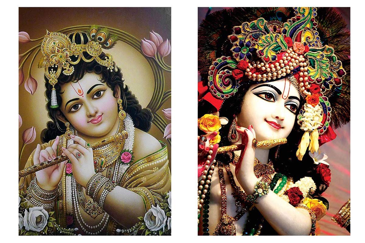 Krishna Wall Poster Combo|Hindu Religious Posters for Decoration/Pooja ...