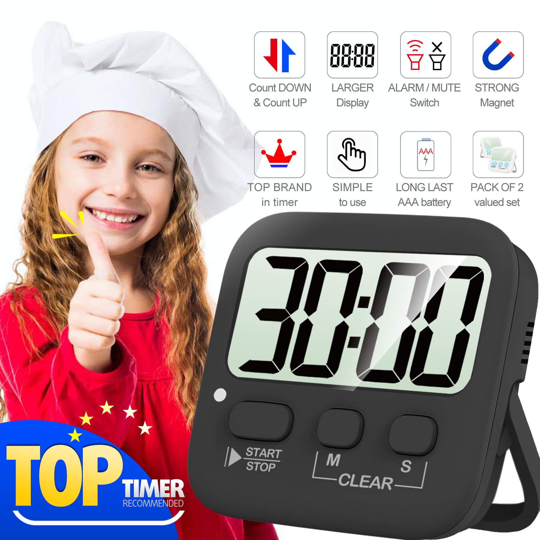 Snapklik.com : Antonki Timer, Timer For Kids, Kitchen Timers, Digital ...