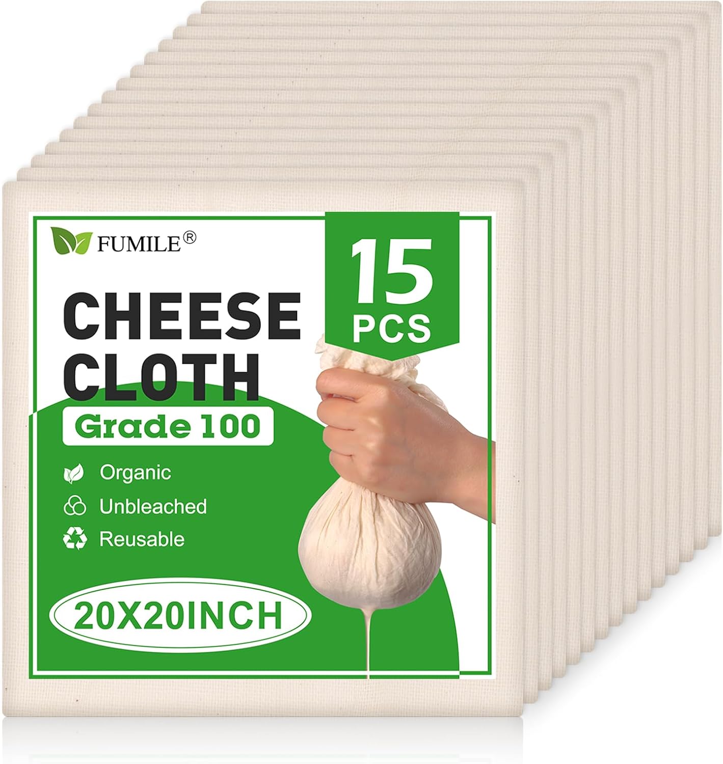 Amazon.com: 15 PCS Cheese Cloths for Straining, 20x20 Inch, Organic ...