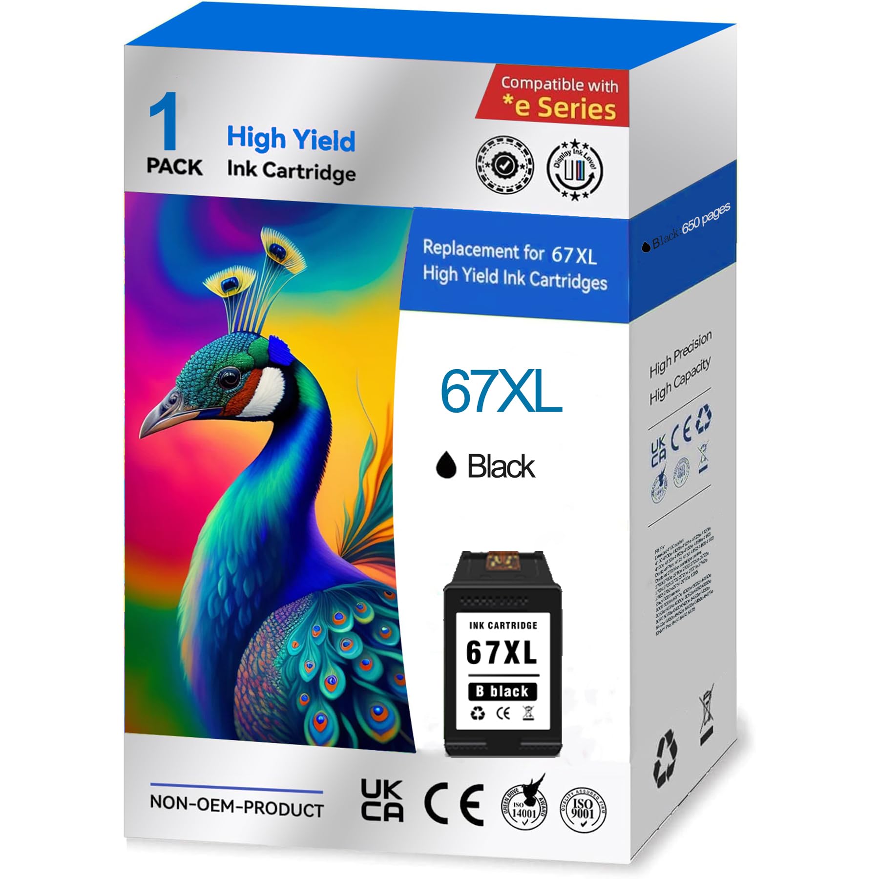 Amazon.com: Printer Ink 67XL 67 HP67XL Black for HP67 XL 67XLBlack ...