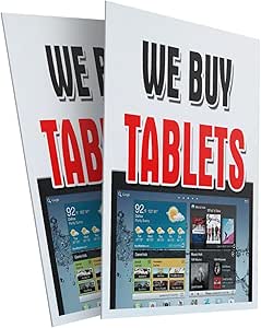 Amazon.com : We Buy Tablets (2-Pack) 24" x 36" Plastic Signs | Sign ...