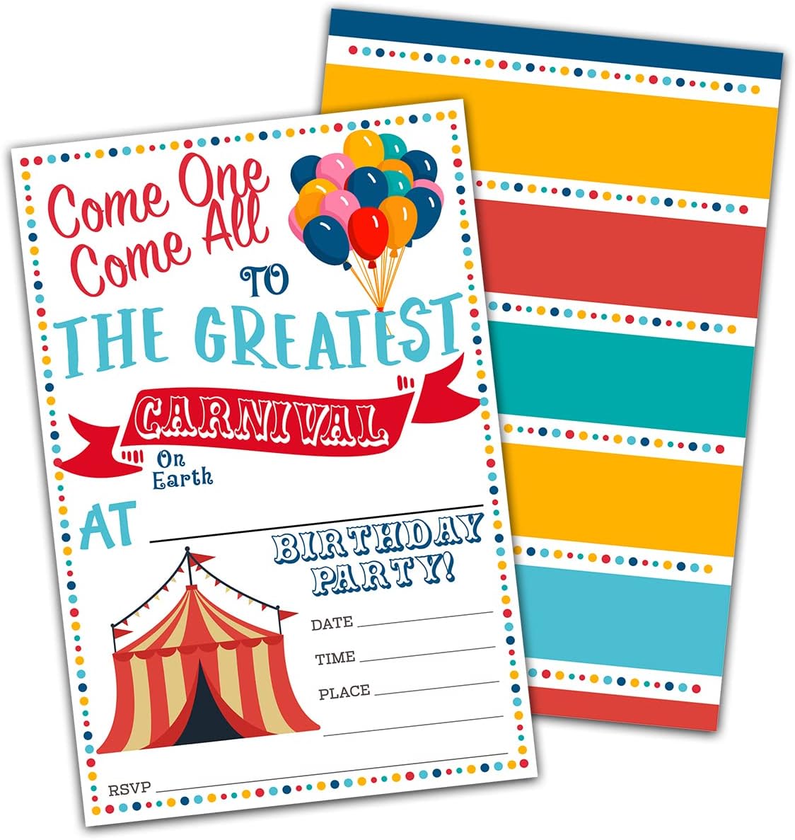 Amazon.com: Carousel LARGE Invitations AR - 20 Invitations 20 Envelopes ...