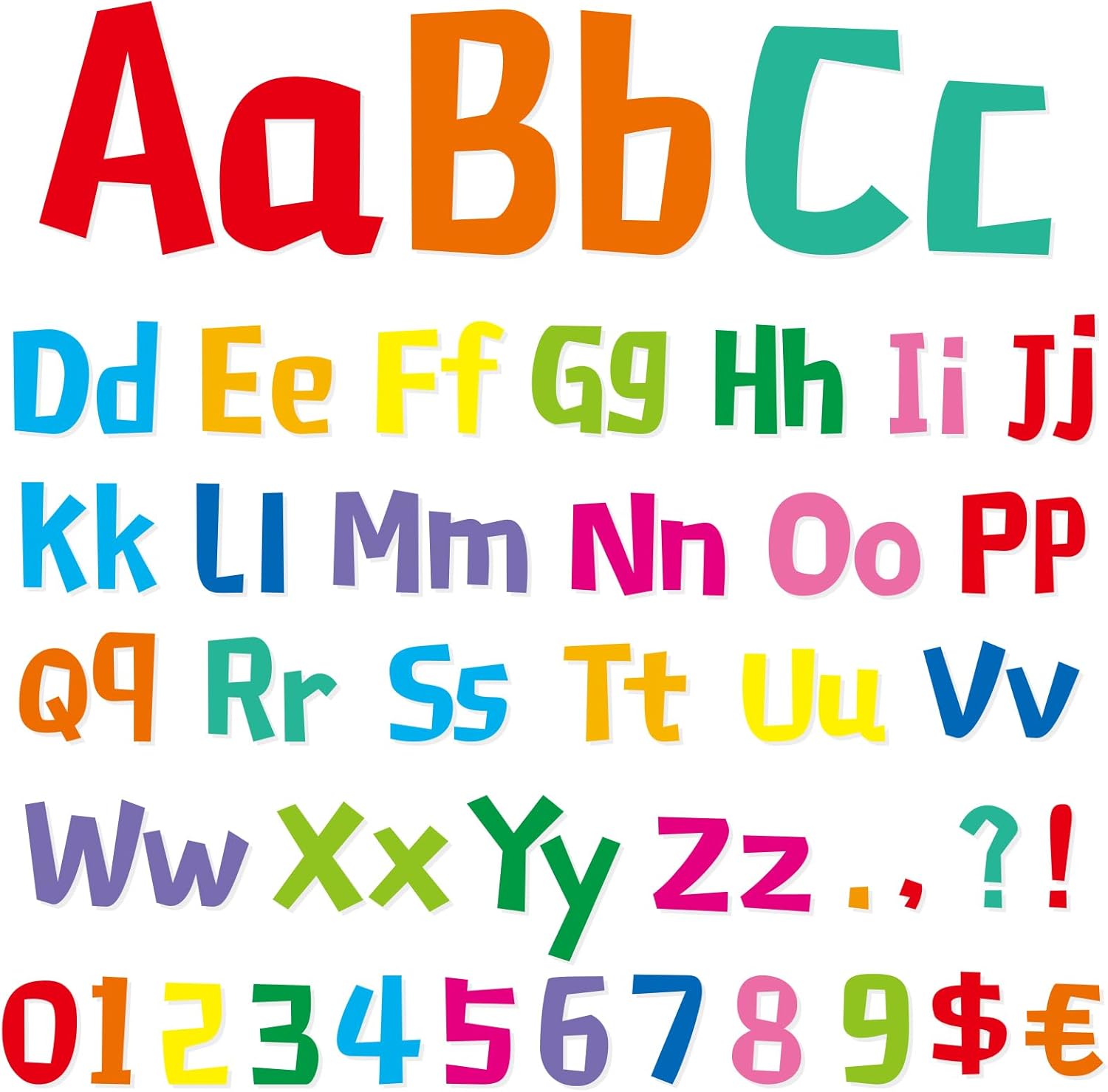 Amazon.com: MoShining Rainbow 5 Inch Letters Combo Set 168 Pieces ...
