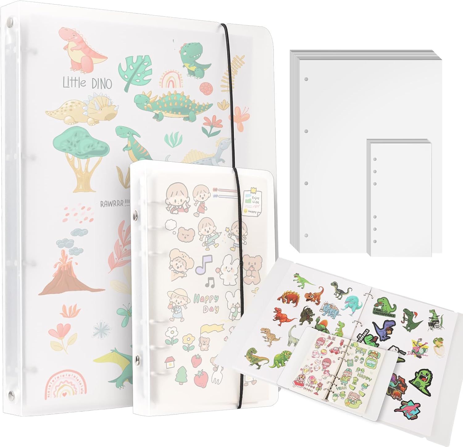 Amazon.com: 2 Pcs Blank Sticker Book Collecting Album A4+A6 Reusable ...