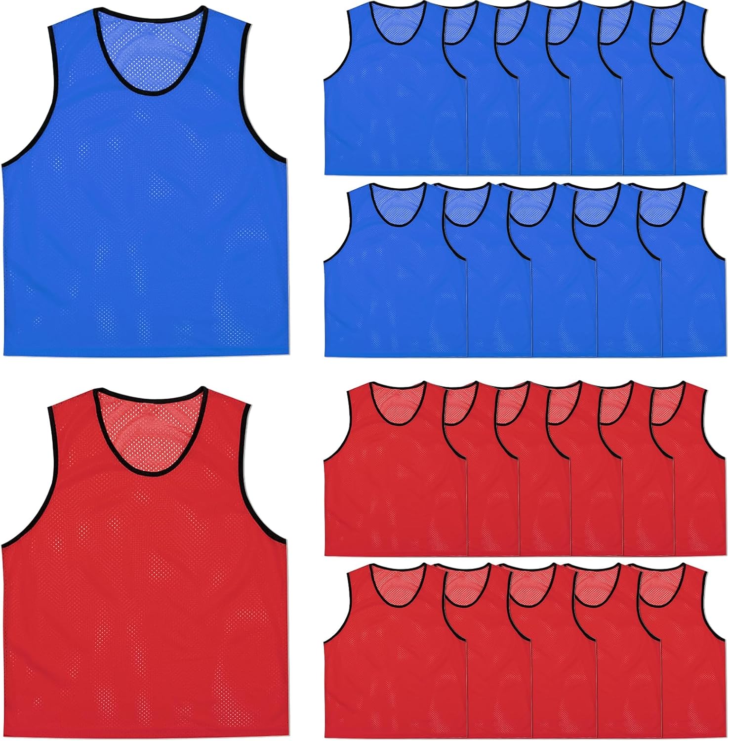24 Pieces Scrimmage Vests, Nylon Mesh Pinnies Team Practice Jerseys for ...