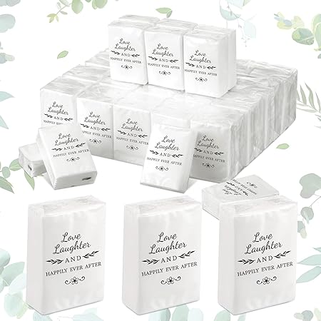 Amazon.com: 50 Bulks Wedding Facial Tissues Items for Wedding Welcome ...
