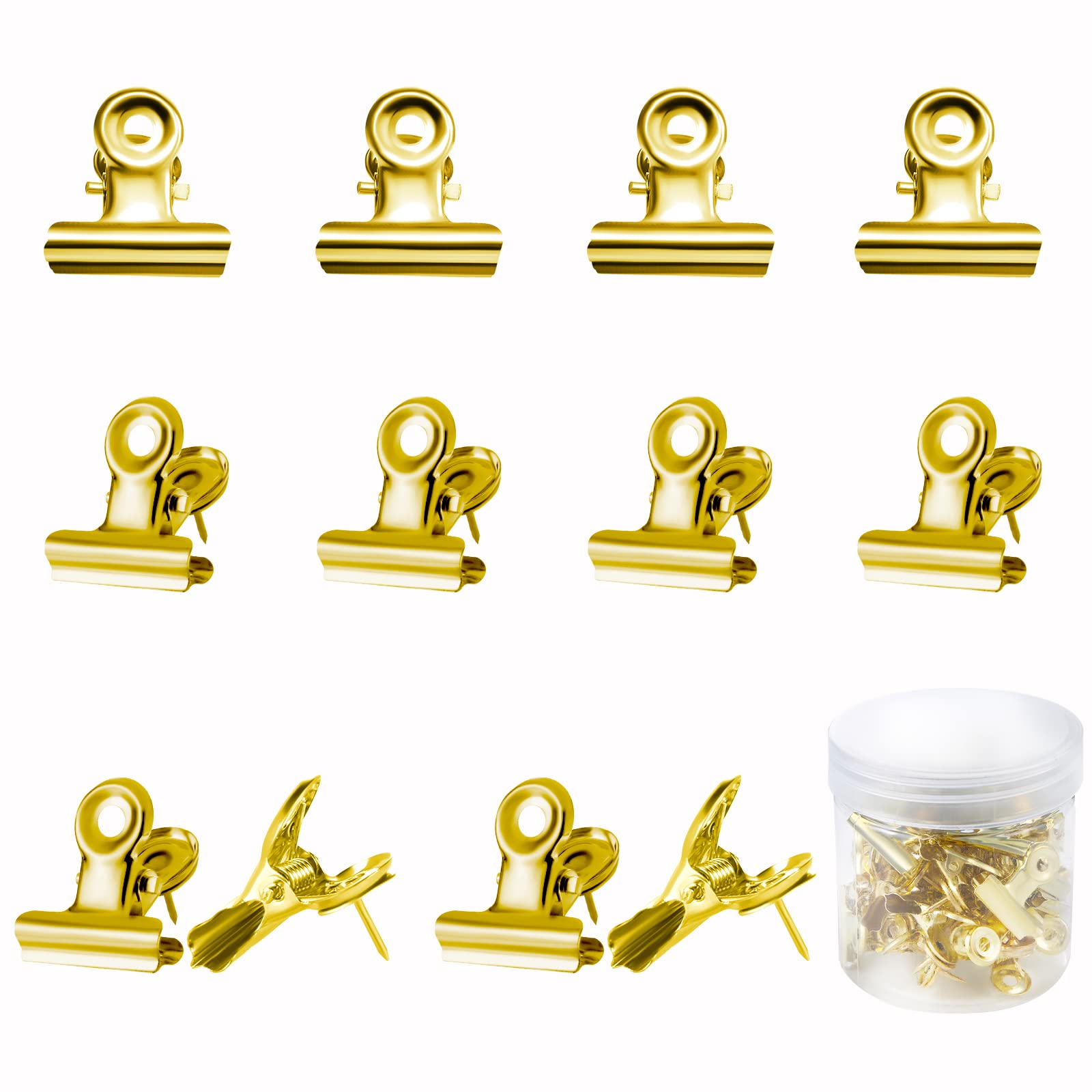 Amazon.com: AIEX 30pcs Push Pin Clips, Metal Bulldog Clips Thumb Tacks ...