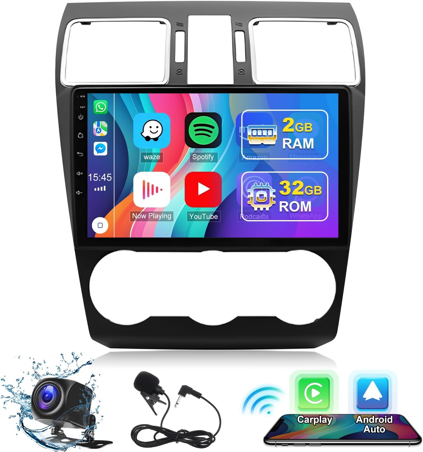 Amazon.com: 12.3 Inch CarPlay Touch Screen for Mercedes Benz C/GLC/V/X ...