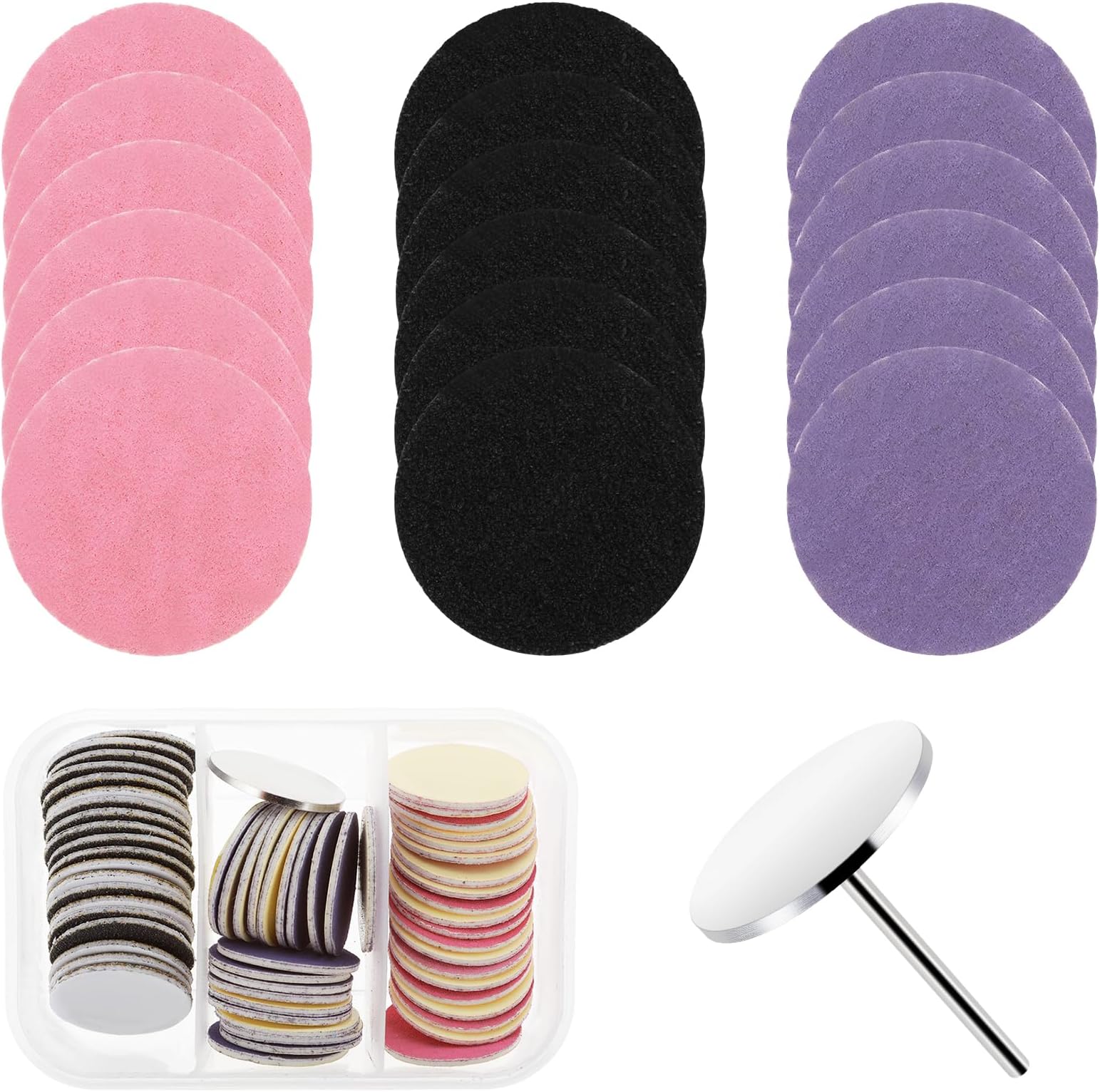 Amazon.com : Difenni Sanding Paper Discs with Metal Nail Drill Bit Foot ...