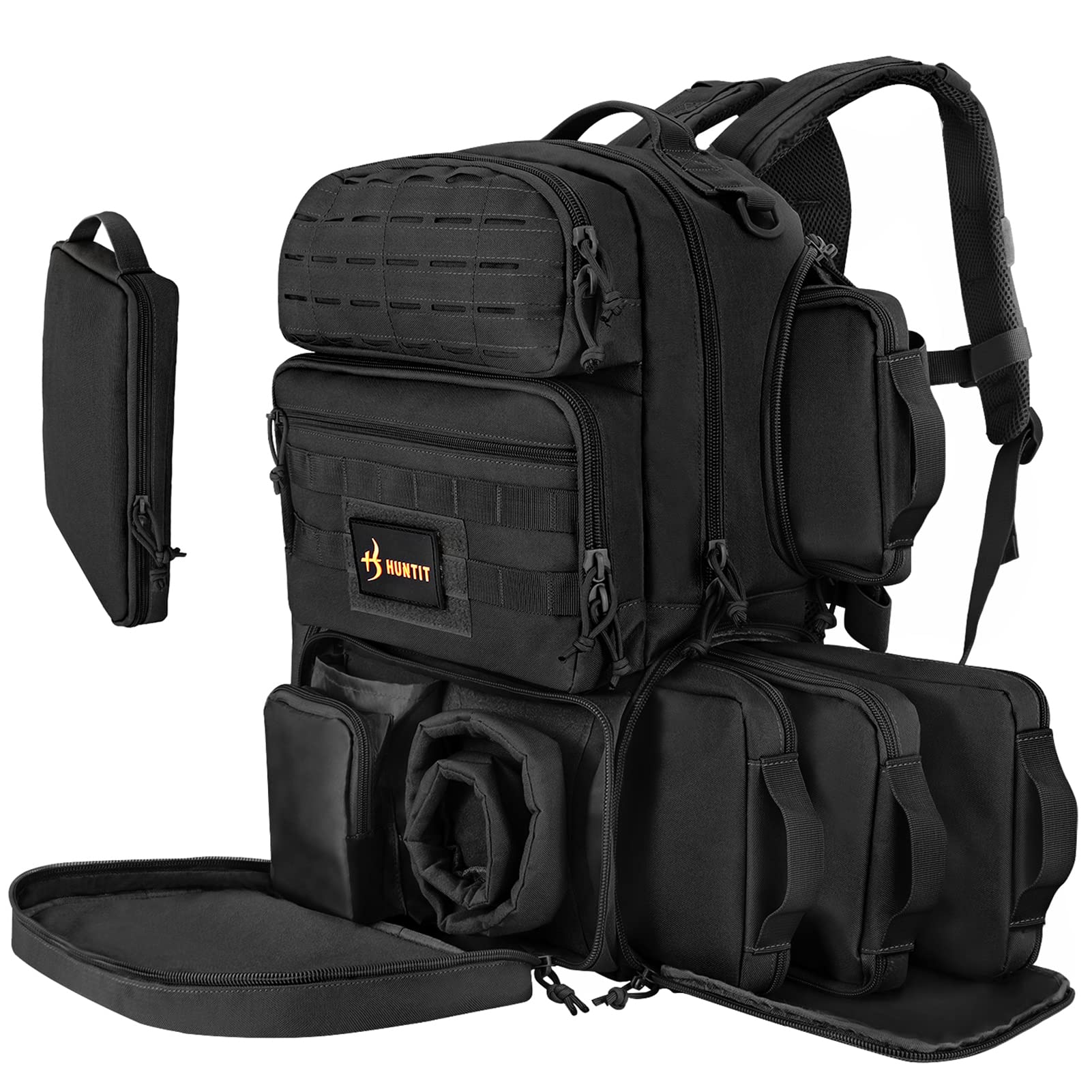 HUNTIT Tactical Range Backpack for Handguns and Ammo with 5 Pistol ...