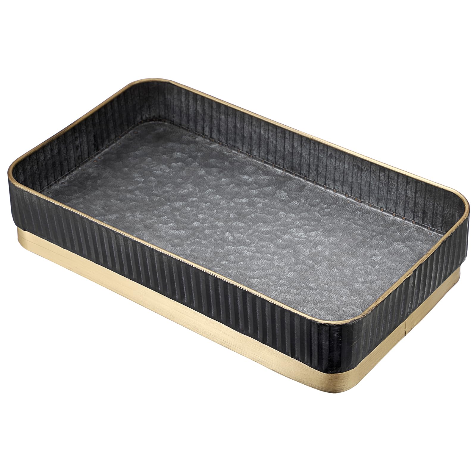 Amazon.com: Hipiwe Industrial Style Metal Iron Tray, Rustic Galvanized ...
