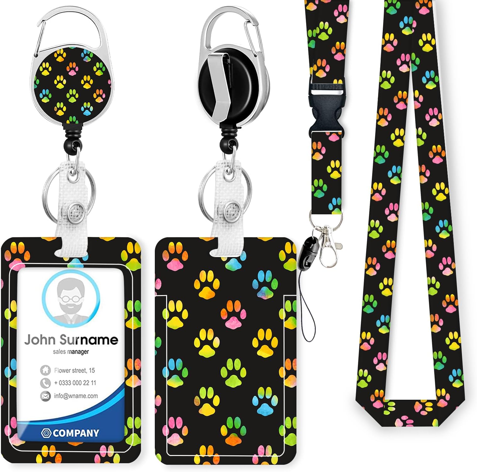 Amazon.com : Mountain Tree ID Badge Holder with Lanyard,Forest Lake ...