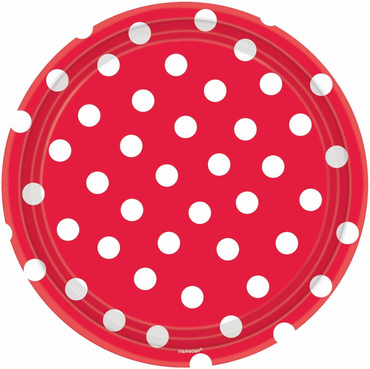 Amazon.com: Red Polka Dot Banquet Dinner Plates Party Accessory : Toys ...