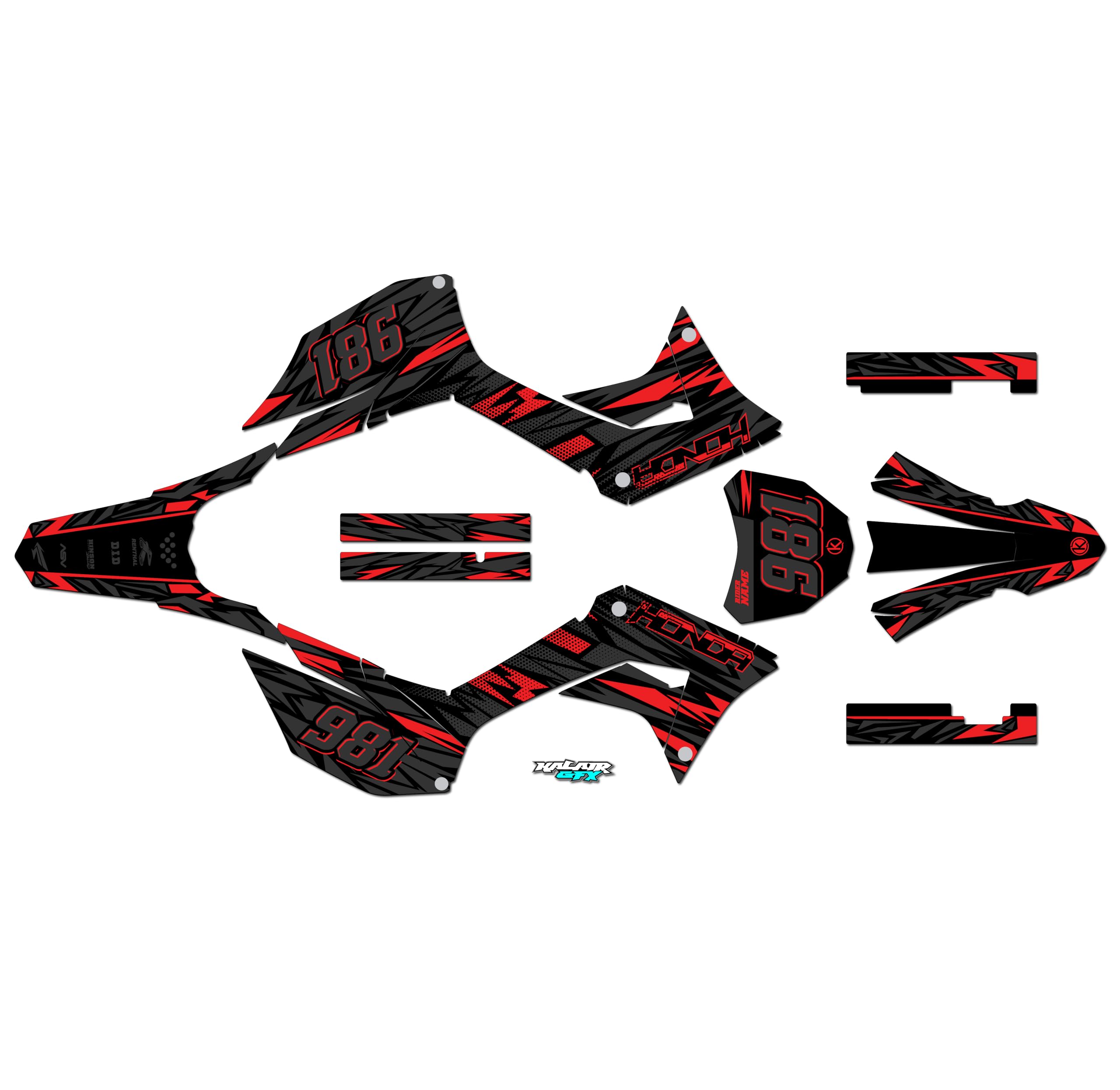 Dirtbike Plastics Honda CRF 125F Graphics Kit (2019-2024) - Custom Dirt ...