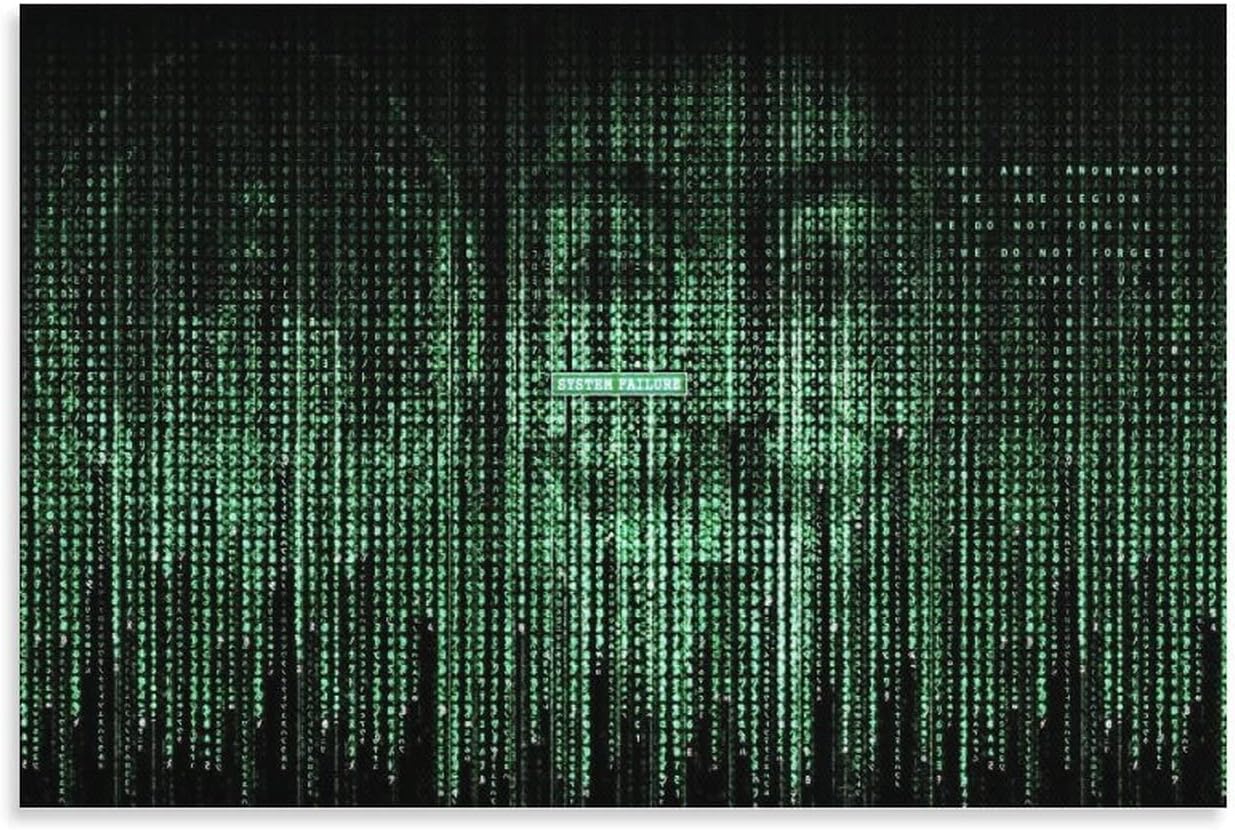 Amazon.com: Hacking Code Matrix Posters Canvas Art Posters And Wall Art ...