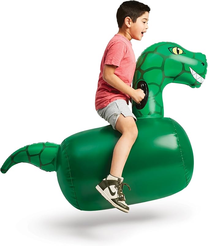 Amazon.com: Hearthsong Hop N Go Inflatable Dino Riding Bouncy Hopping ...