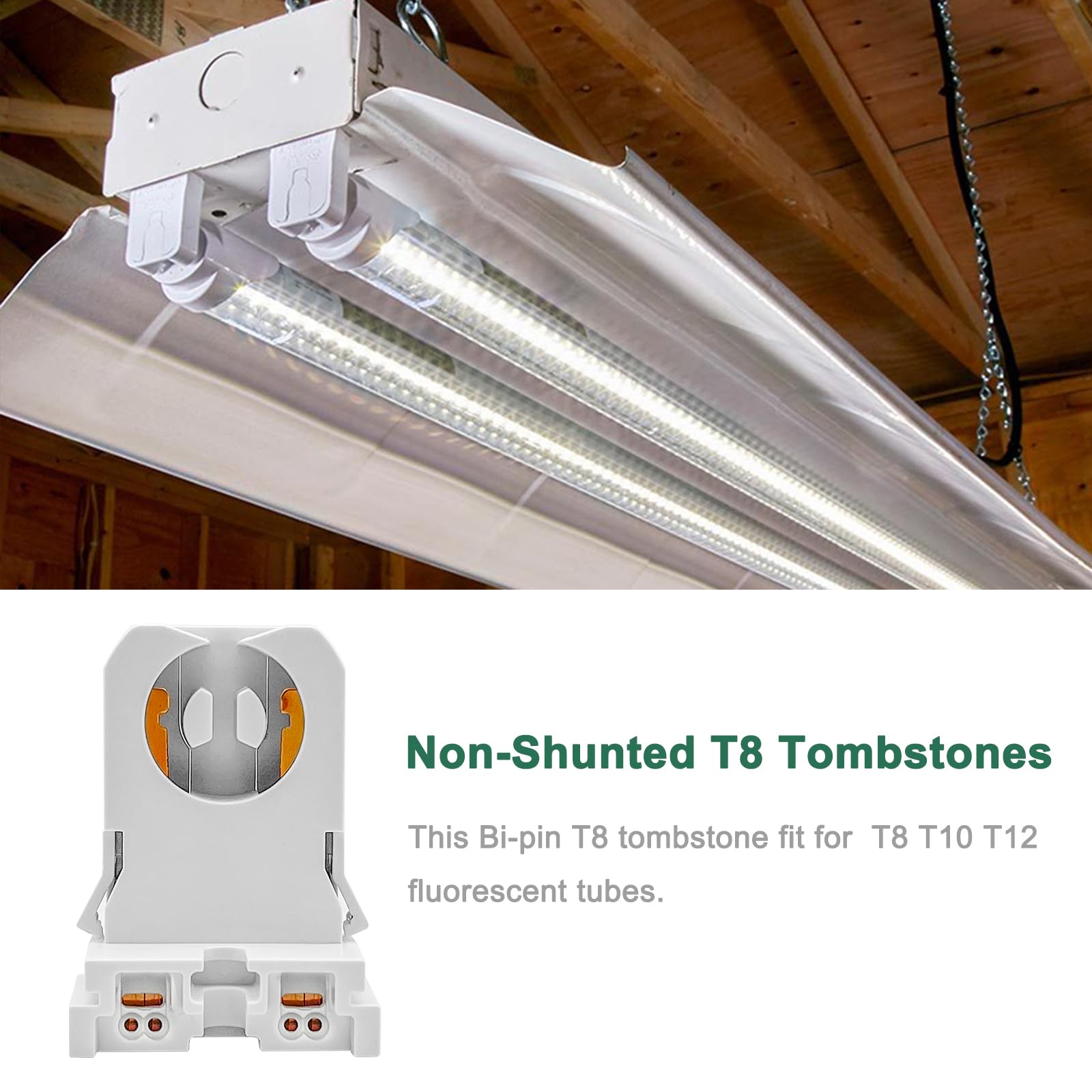 Snapklik.com : T8 Lamp Holder Tombstone Sockets, Non-Shunted LED ...