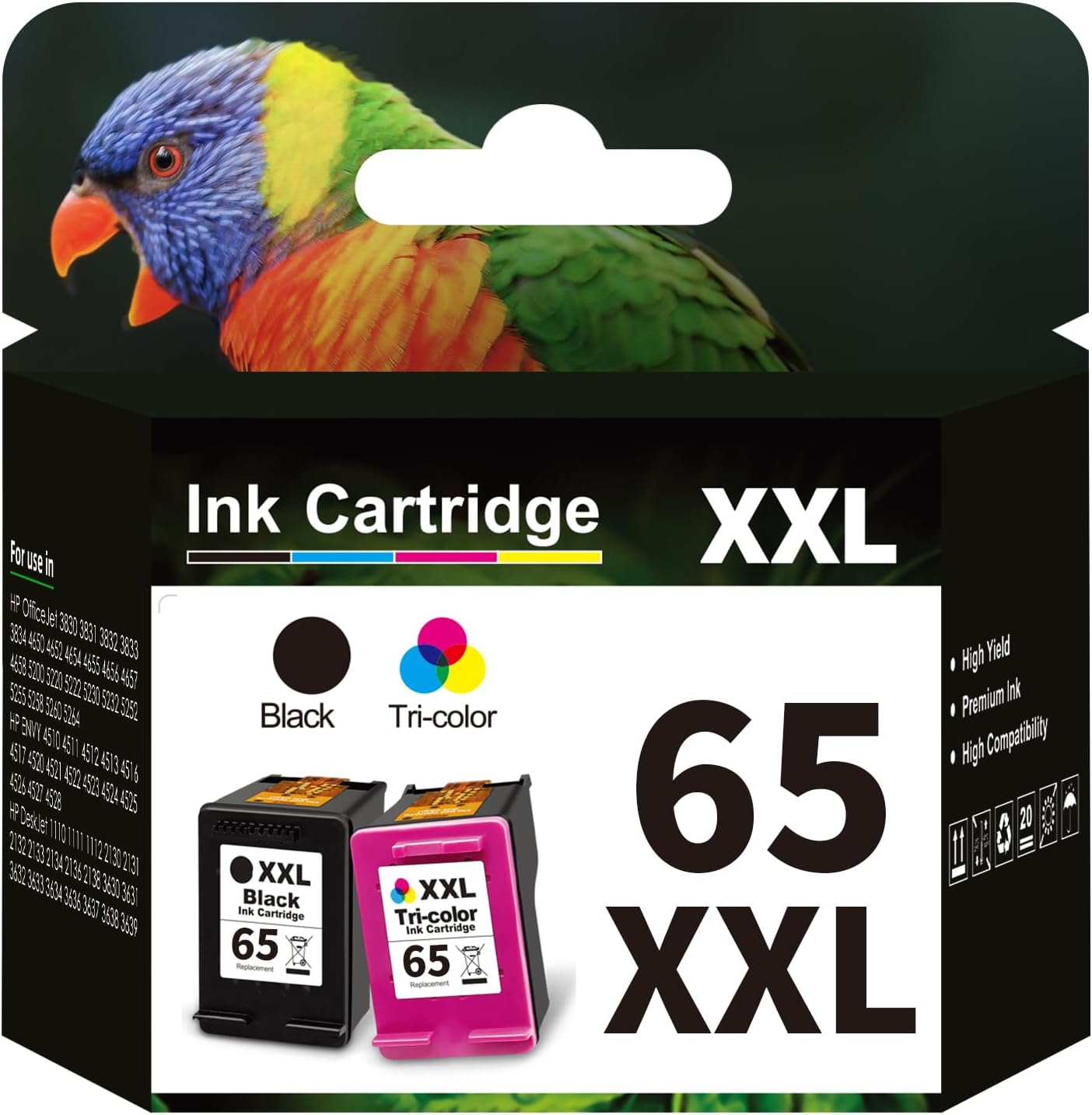 Amazon.com: XL 65 XXL Ink cartridges Black/Color Combo Pack High Yield ...