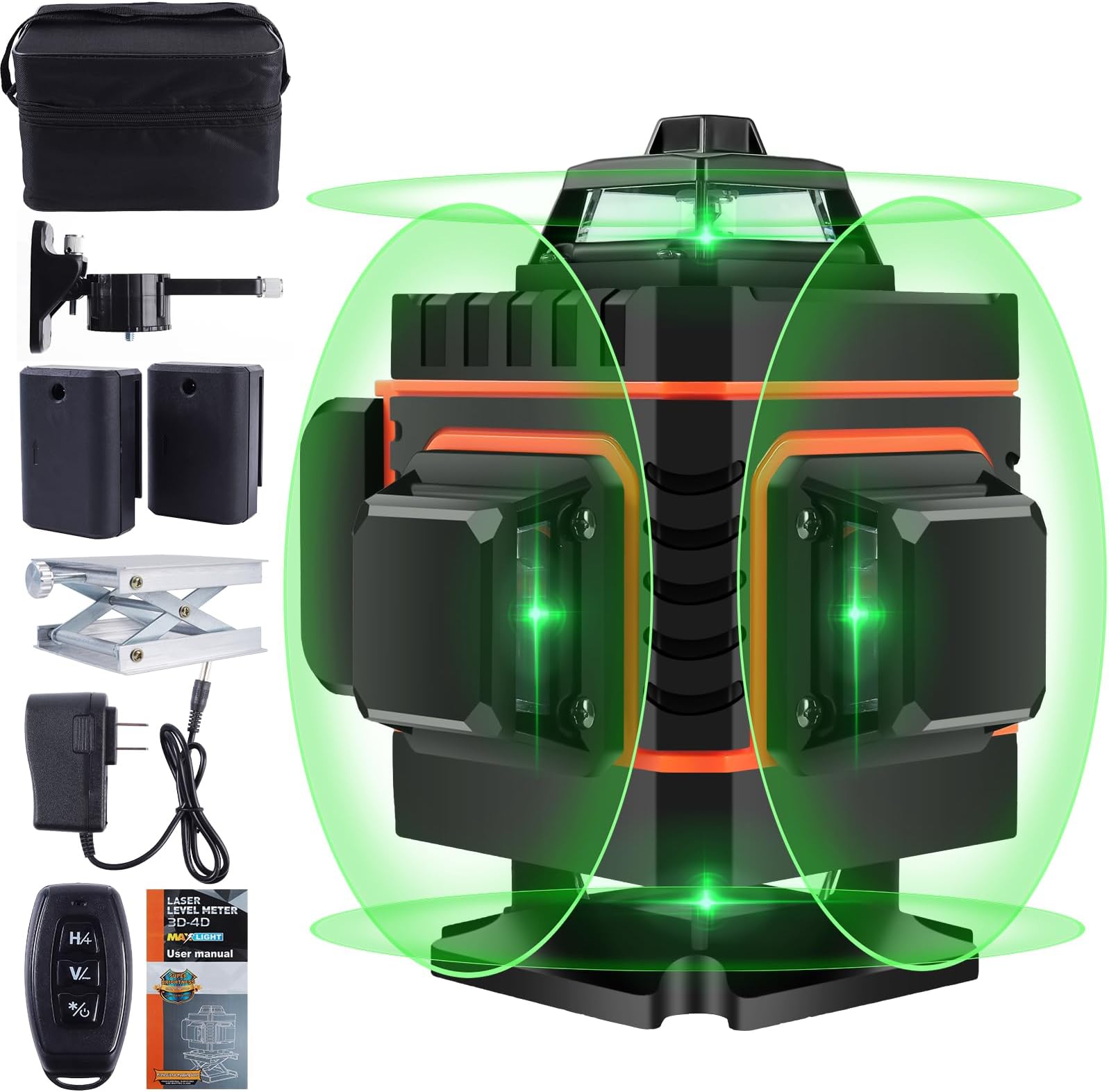 Laser Level,WEIDDW 4D 16 Lines Laser Level 4x360 Self Leveling Tool for ...