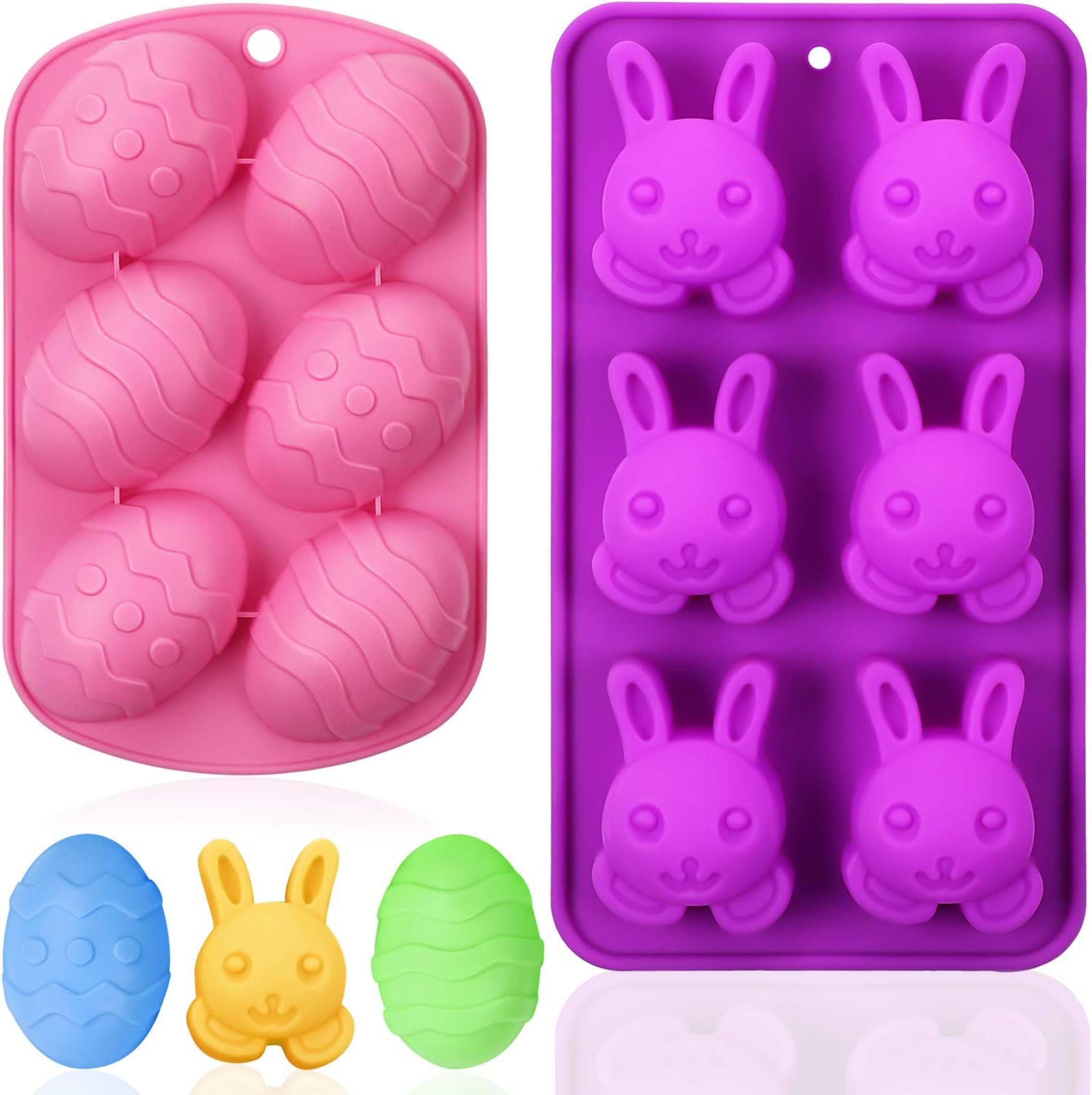Amazon.com: Easter Egg Silicone Bunny Silicon Molds for Chocolate 4 ...