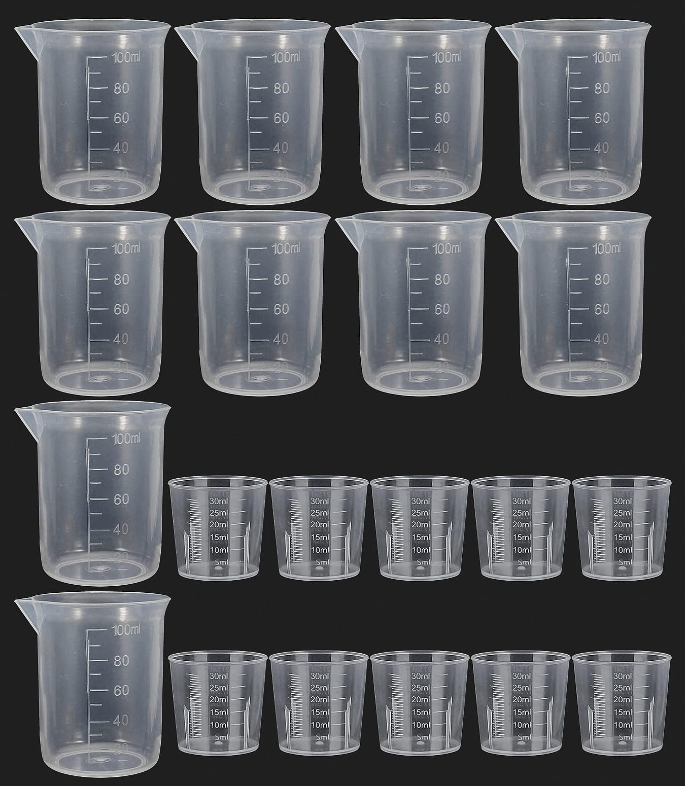 30ml Plastic Liquid Measuring Cups - Mini Clear Kitchen Medicine Cups ...