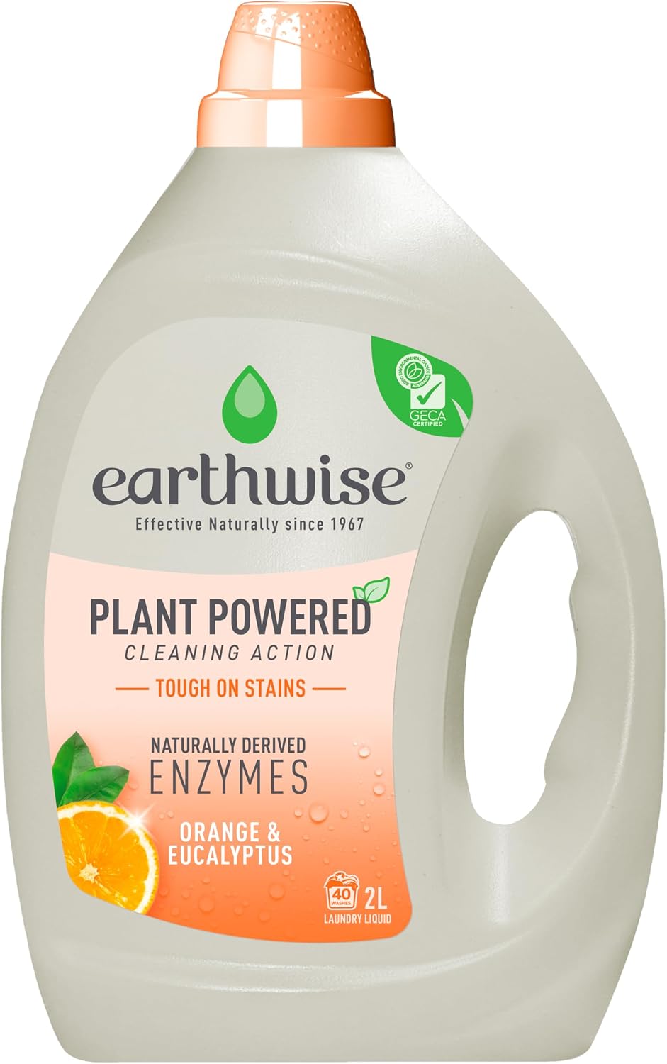 Earthwise Orange & Eucalyptus Laundry Washing Detergent Liquid 2L, 40 ...