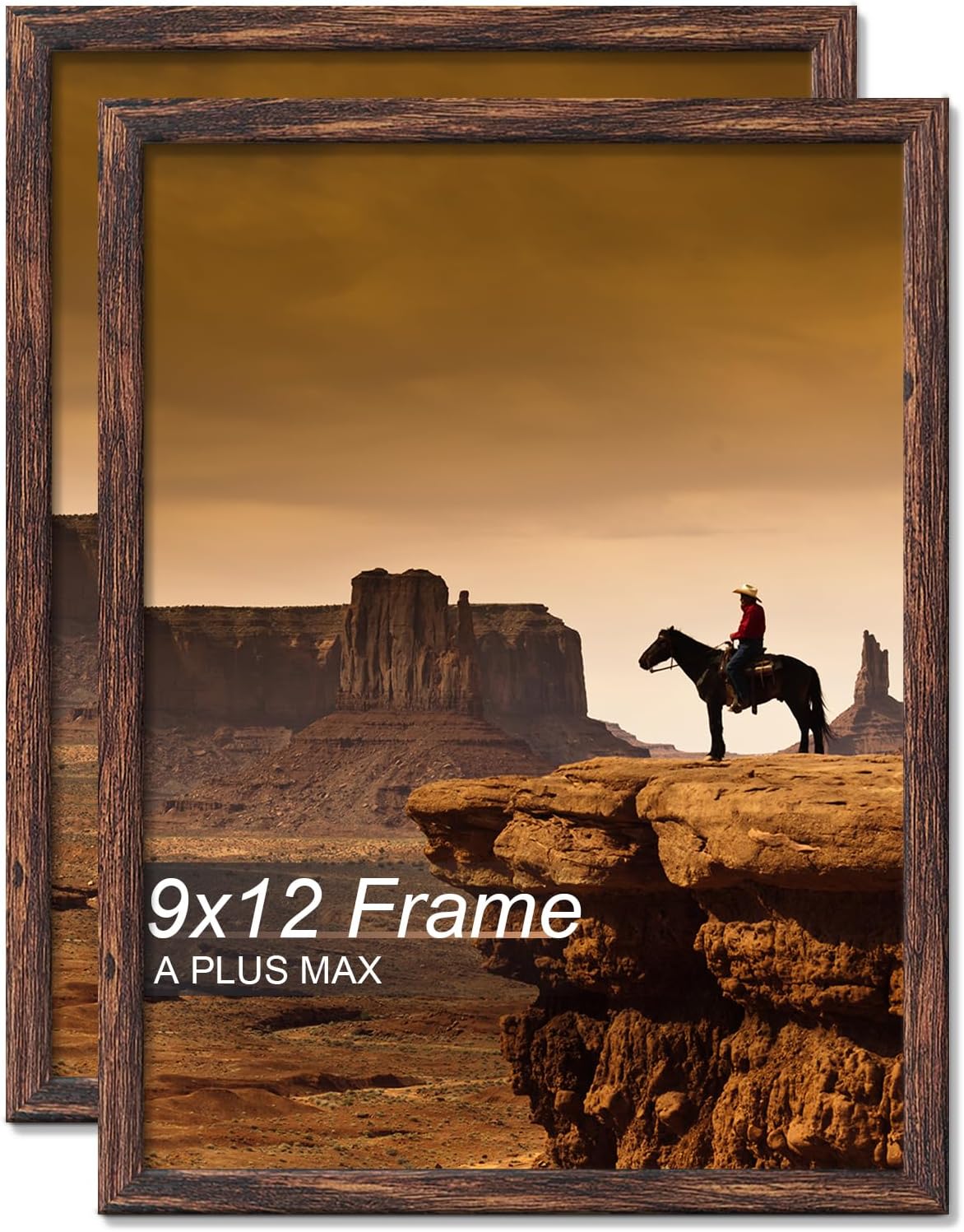 Amazon.com - A PLUS MAX 9x12 Picture Frame, Brown Engineered Wood Frame ...