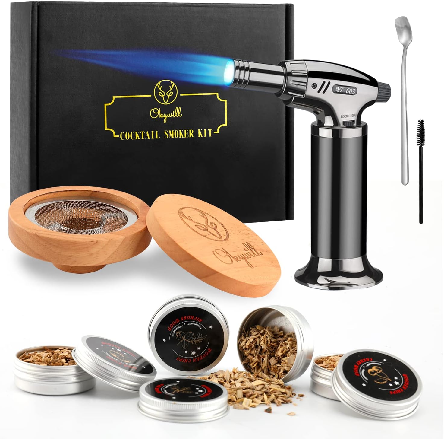 Amazon.com : Cocktail Smoker Kit with Torch, OKYWILL Whiskey Bourbon ...