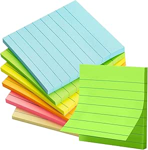 Amazon.com : Mr. Pen- Lined Sticky Notes 3x3, 6 Pads, 45 Sheet/Pads ...