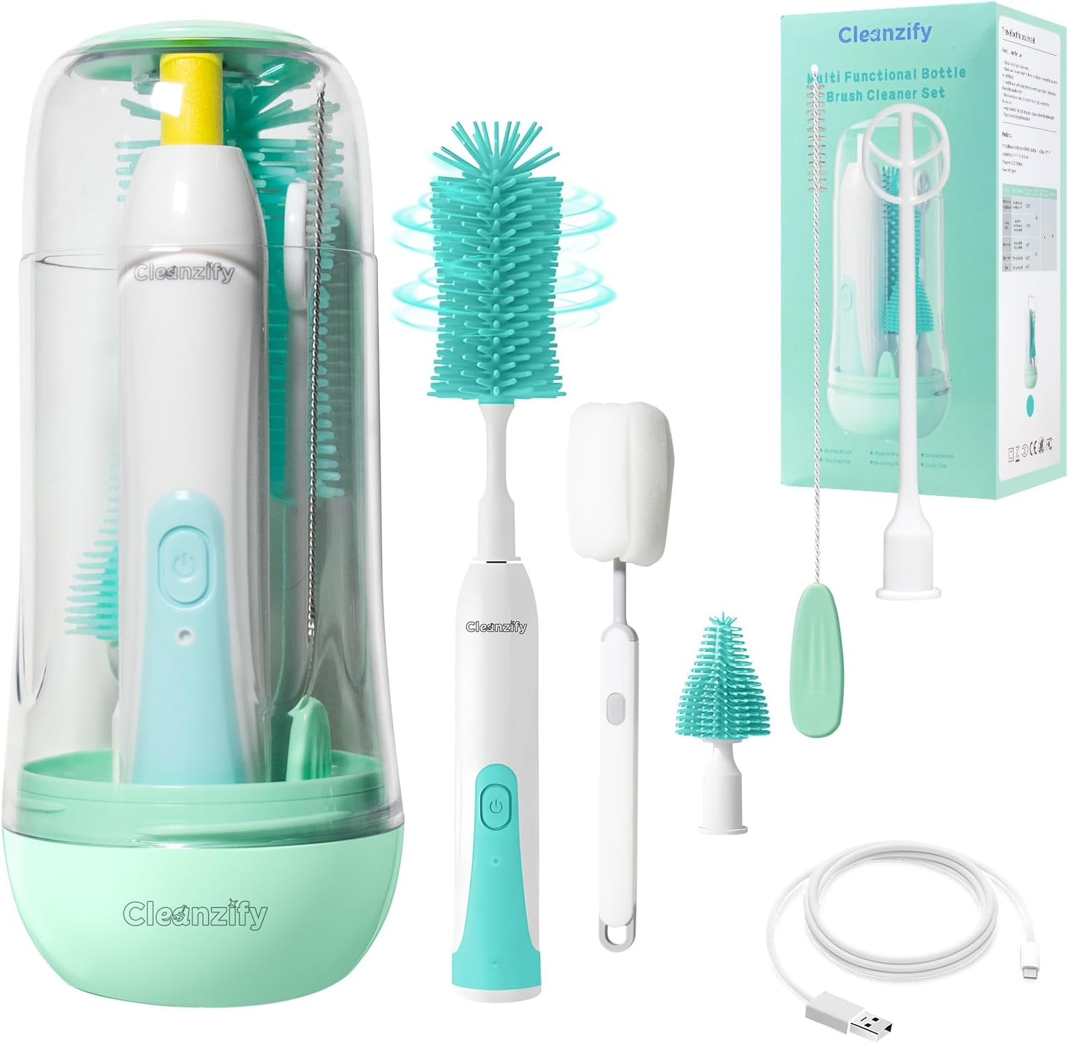 Amazon.com: LABIGO Electric Bottle Brush Cleaner Set, Bottle Brush ...
