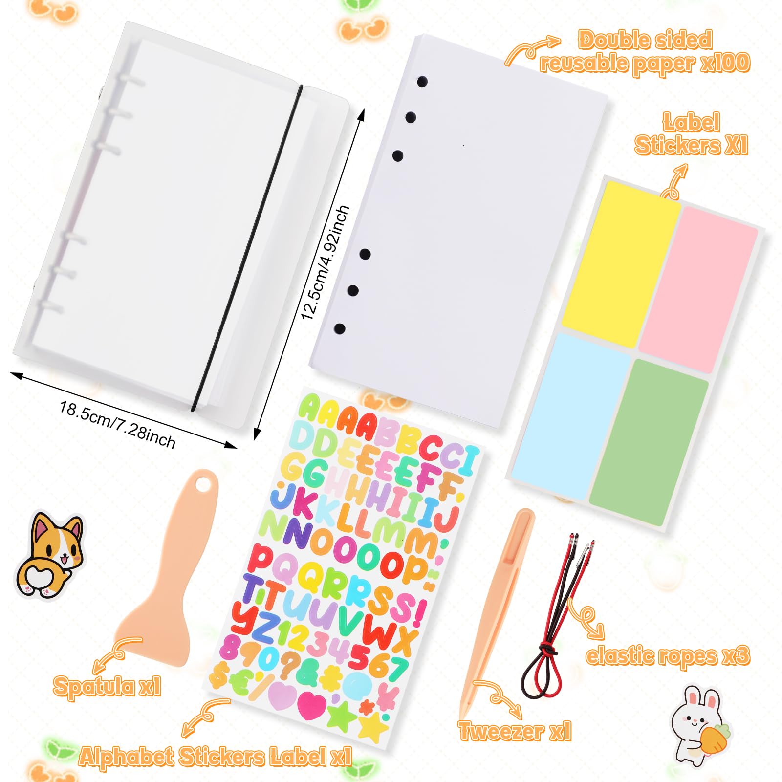 Sticker Binder Organizer A5 Cute Sticker Book 32Sheets Blank Collecting ...