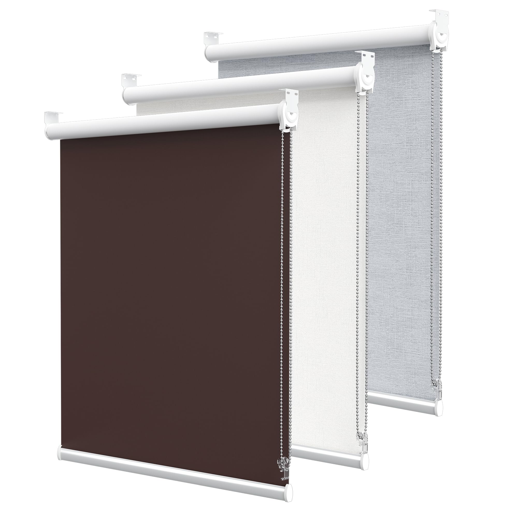 GENIMO 100% Blackout Blinds for Windows, Roller Shades for Indoor Windows, Thermal Insulated, UV ...