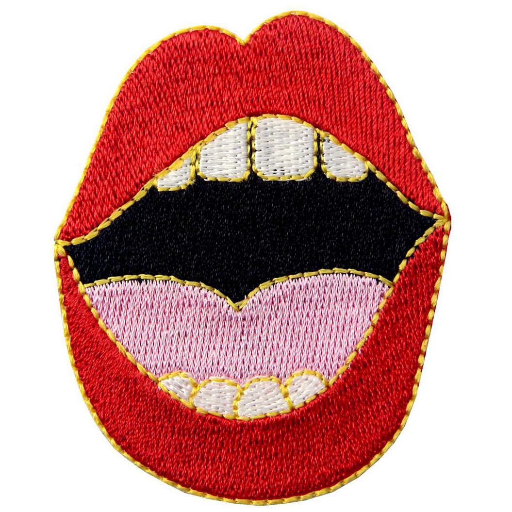 Amazon.com: Lady's Sexy Red Lips Embroidered Mouth Badge Iron On Sew On ...