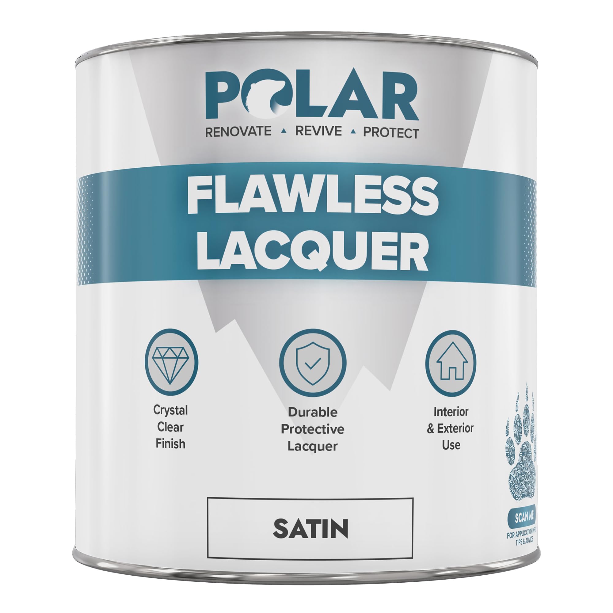 Polar Clear Lacquer Paint - 1 Litre | Satin Finish | Quick Drying ...